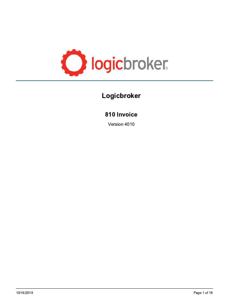 Logicbroker 810 EDI Spec | PDF | Invoice | Business