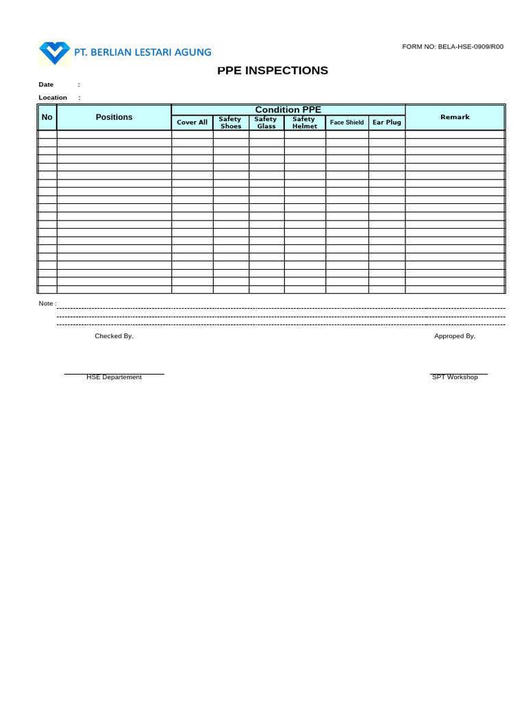 BJA HSE 0909 PPE Inspections | PDF
