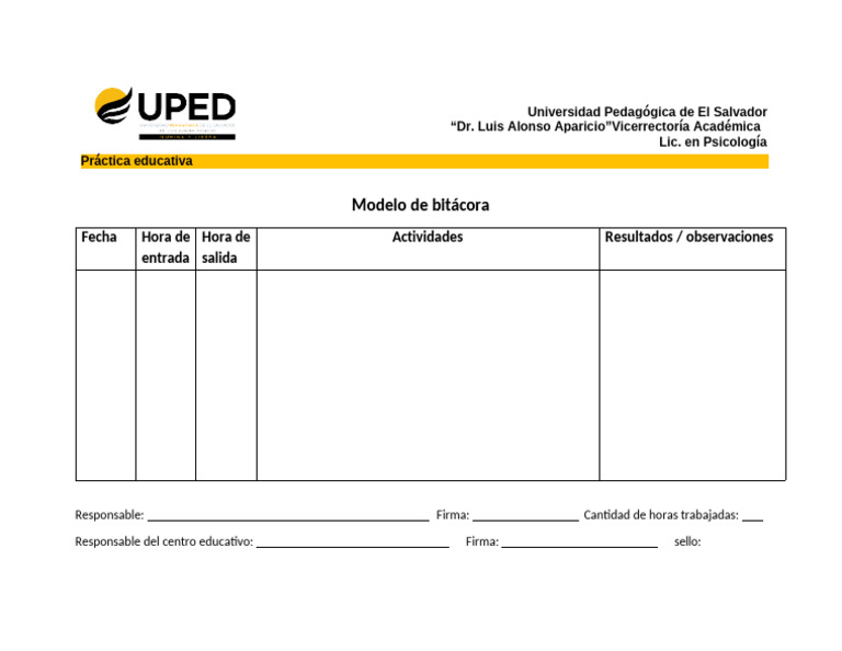 Modelo de Bitacora | PDF