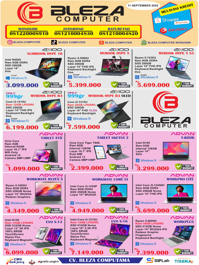Brosur Laptop 11 September 2025-1 | PDF | Computer Hardware | Electronics