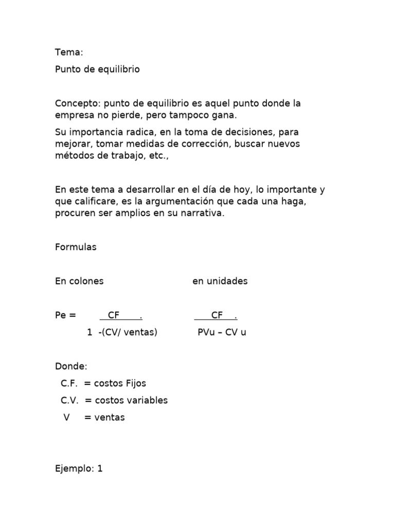 Punto de Equilibrio 3 | PDF | Precios | Mercado (economía)