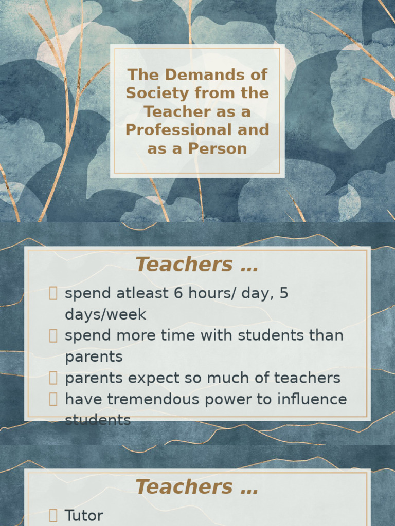 LESSON 3 The Demands of Society From The Teacher As A Professional 1 ...