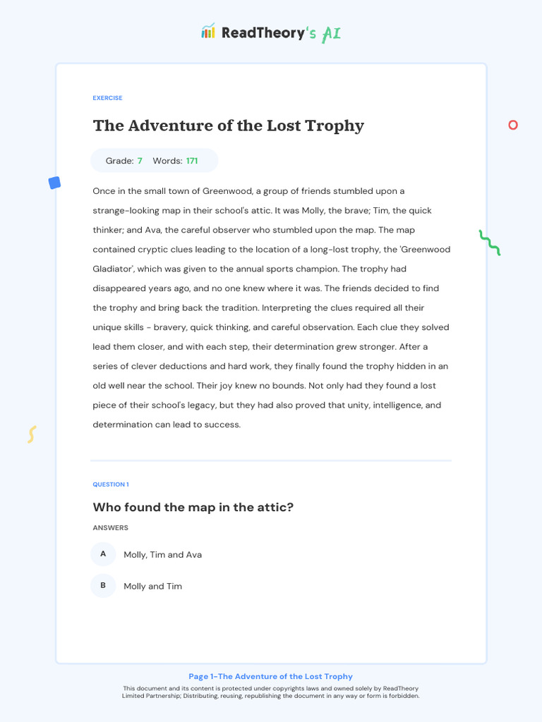 24372-7-The Adventure of The Lost Trophy-Student | PDF