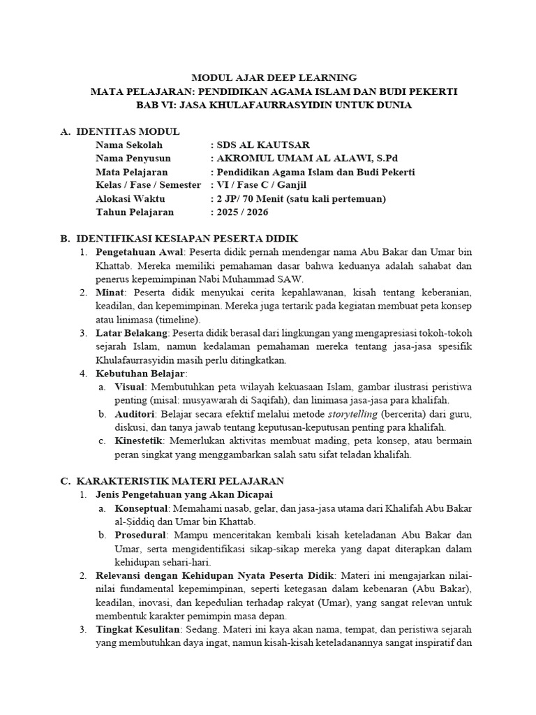 Rpp-Modul Ajar (Deep Learning) | PDF