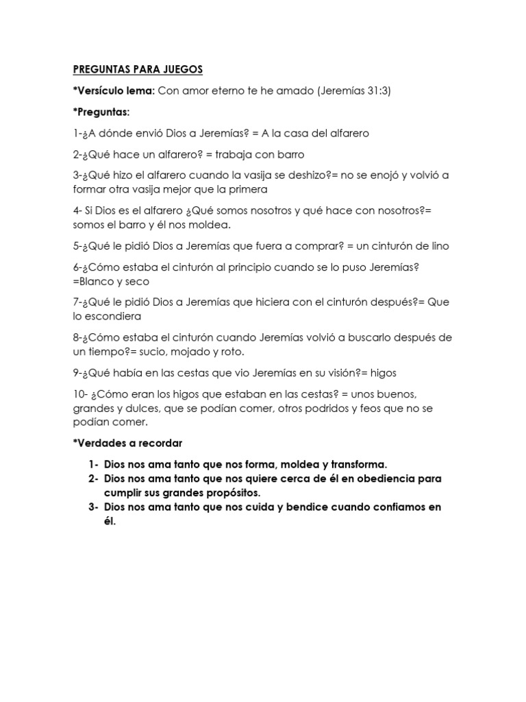 Preguntas para Juegos | PDF