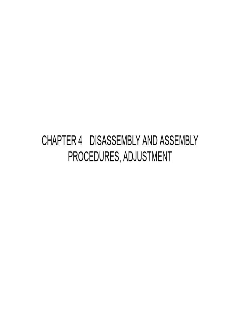 Disassembly Adjustment | PDF | Electrical Connector | Equipment