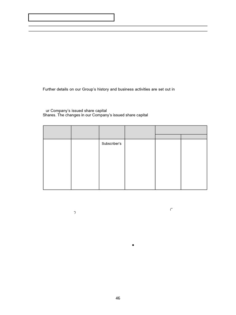 Information On Our Group | PDF | Investing | Corporations