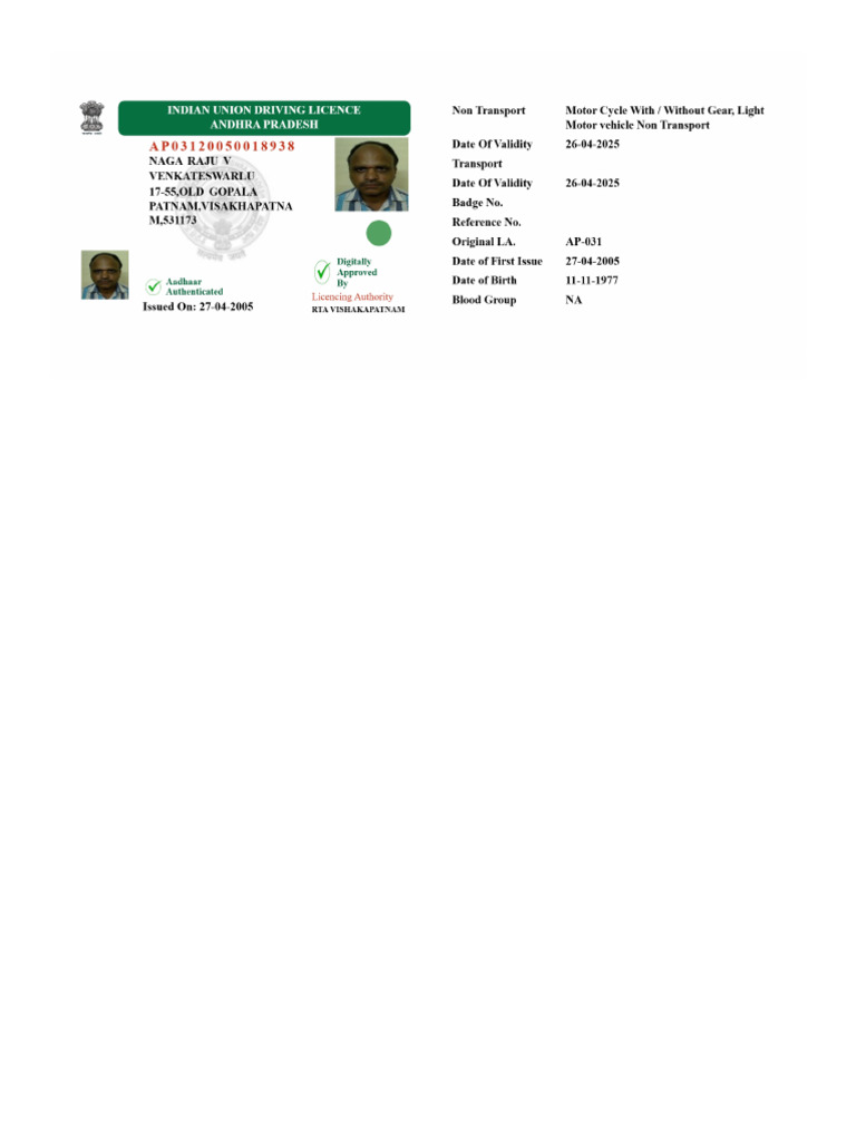 Driving License | PDF