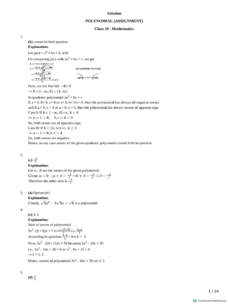 Solution Polynomial Pdf