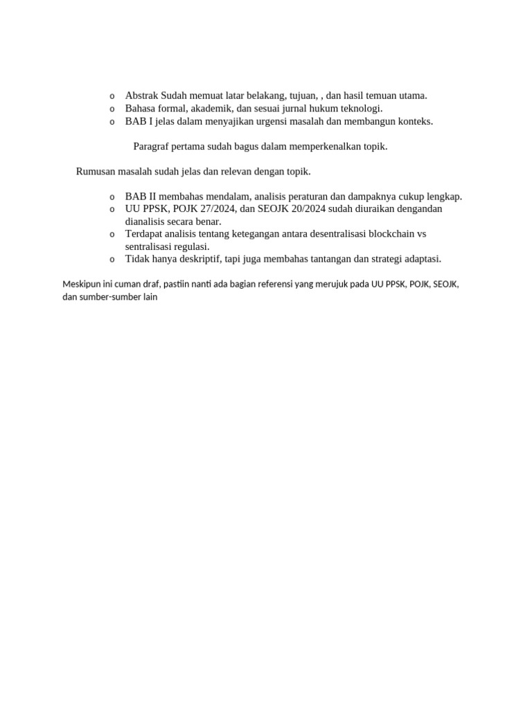 Analisis UU PPSK dan Regulasi Blockchain | PDF