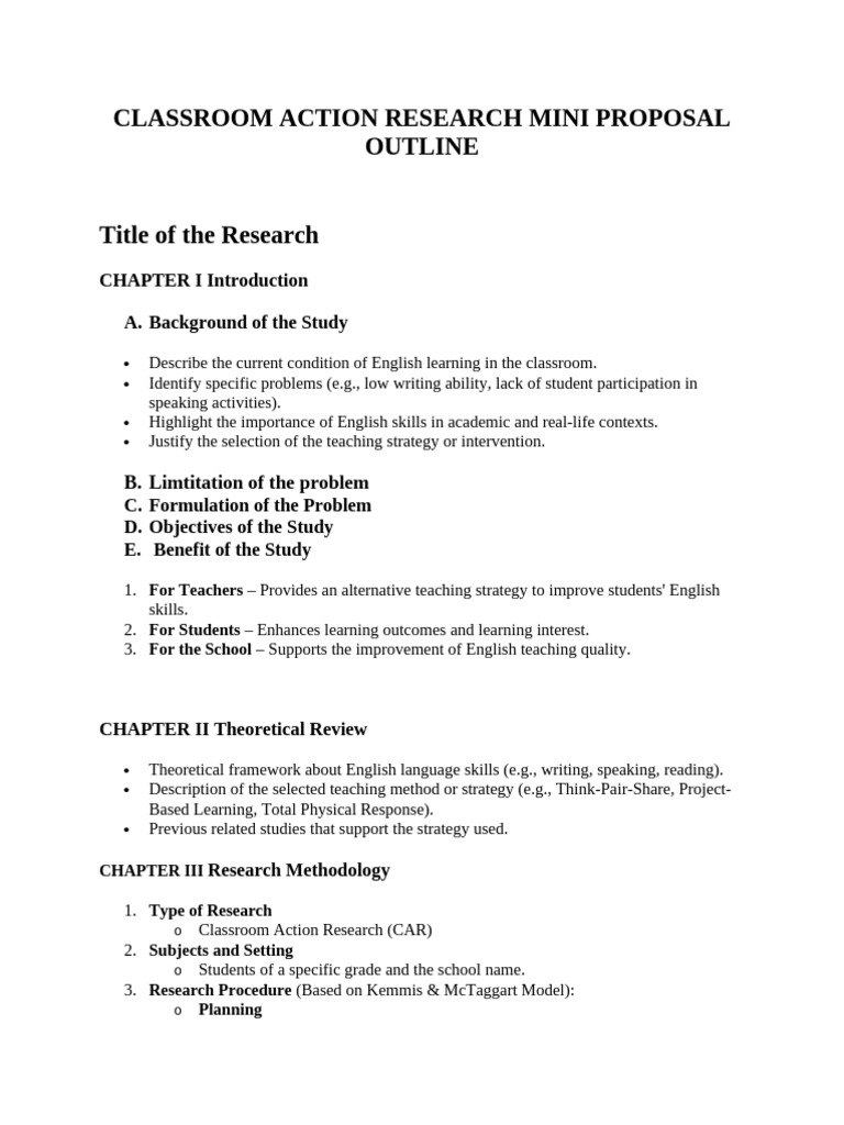 Template Mini Proposal CAR | PDF