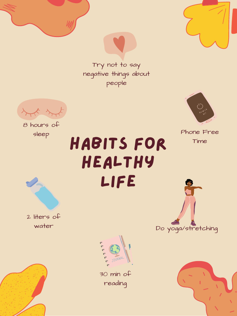 Habits For Healthy Life Illustration Poster | PDF