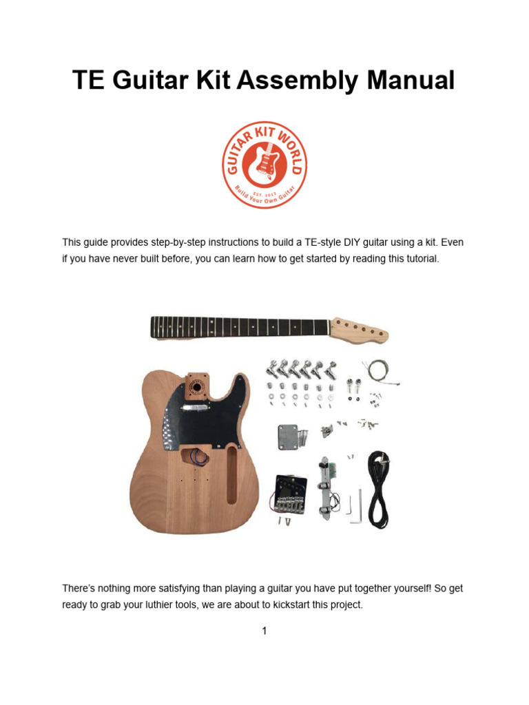 TE Guitar Kit Assembly Guide | PDF | Guitars | Chordophones