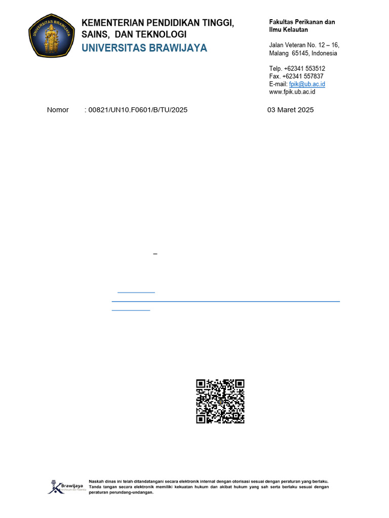 Undangan Sosialisasi FPIK UB 2025 | PDF
