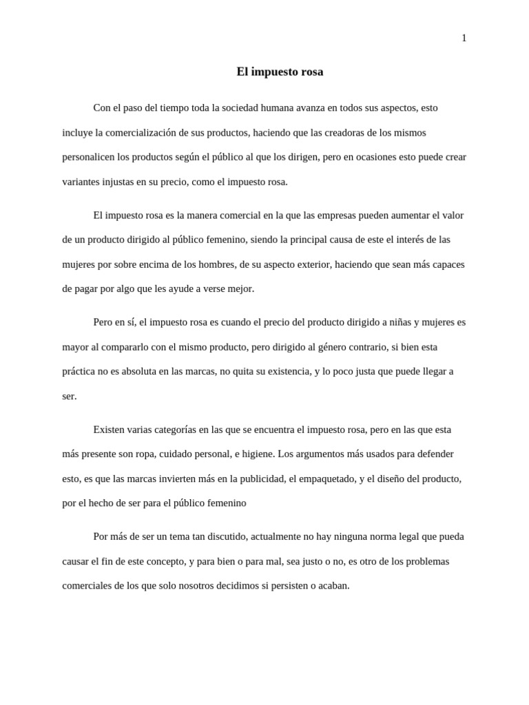 El Impuesto Rosa | PDF