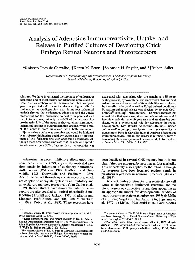 Journal of Neurochemistry - November 1990 - Carvalho - Analysis of ...