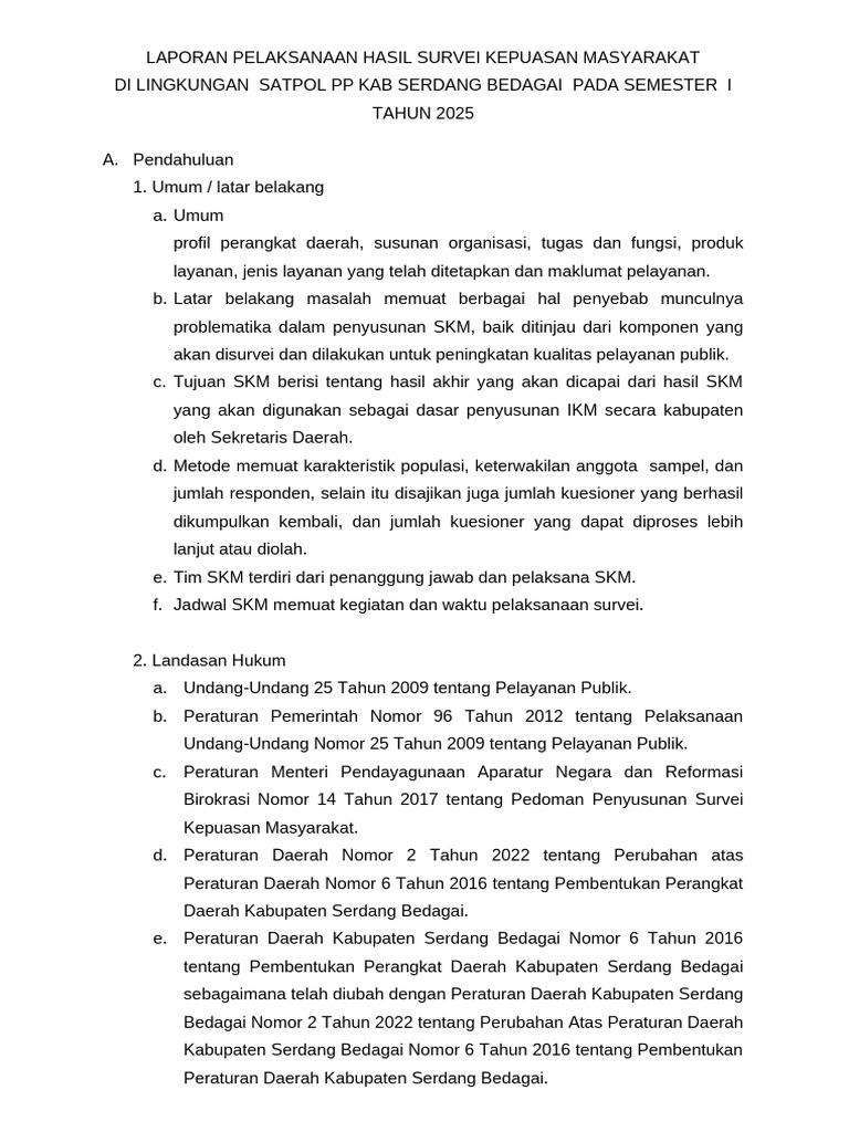 Survei Kepuasan Masyarakat Satpol PP 2025 | PDF