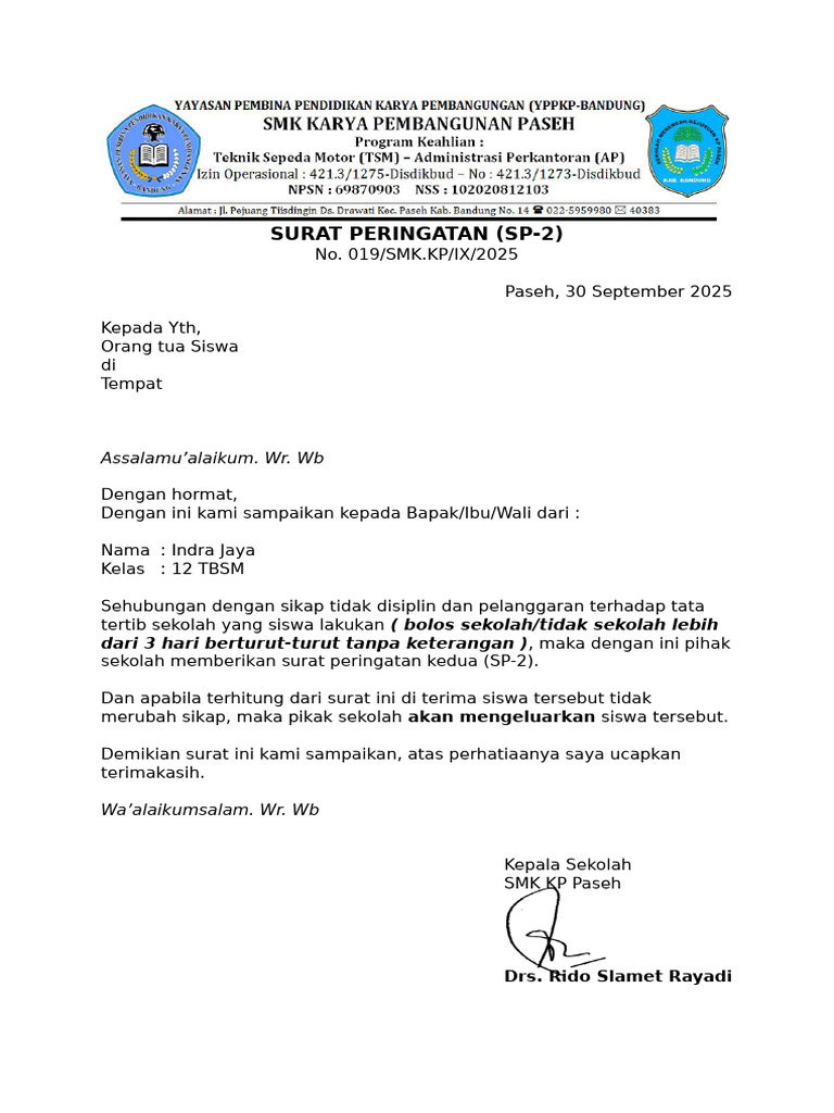 Surat Peringatan | PDF