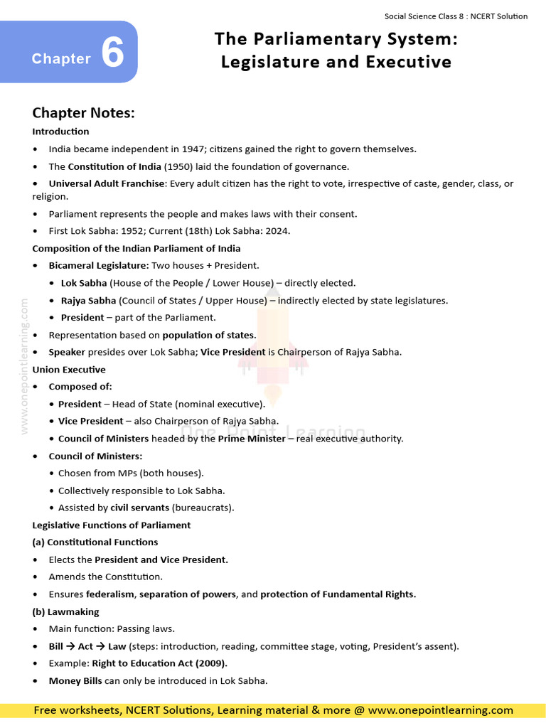 Understanding India's Parliamentary System | PDF | Government Of India ...
