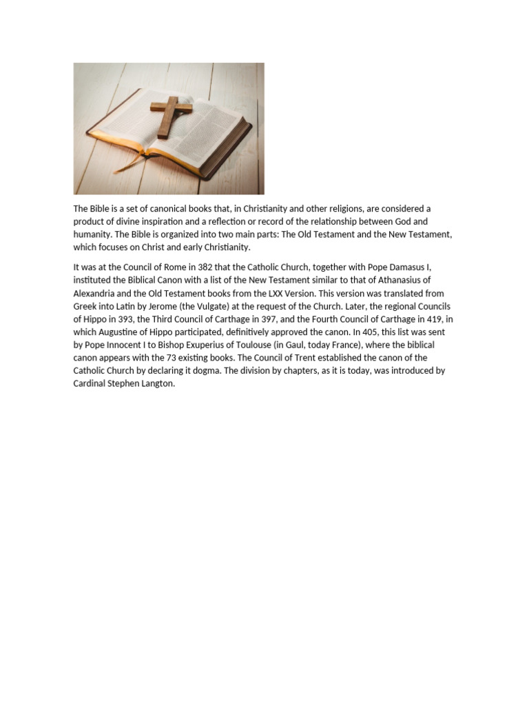 The Bible Is A Set of Canonical Books That | PDF