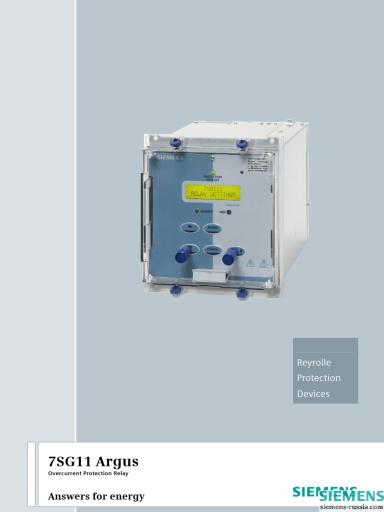 7SG11 Argus Overcurrent Relay Overview | PDF | Relay | Ac Power