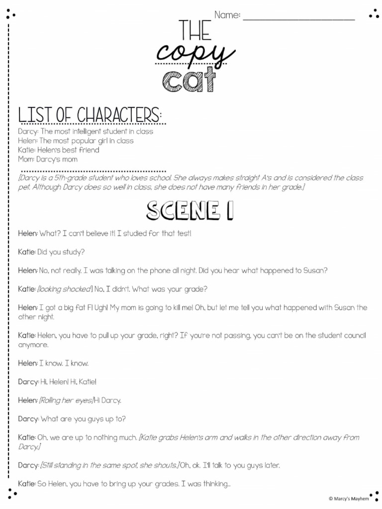 Copy Cat Script | PDF