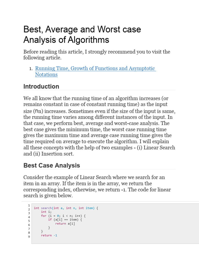 Best Average And Worst Case Pdf Time Complexity Theory Of