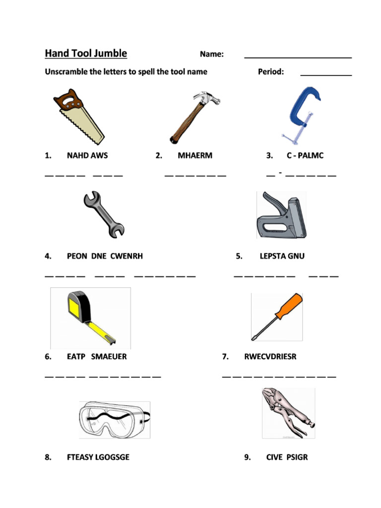 Hand Tool Jumble | PDF