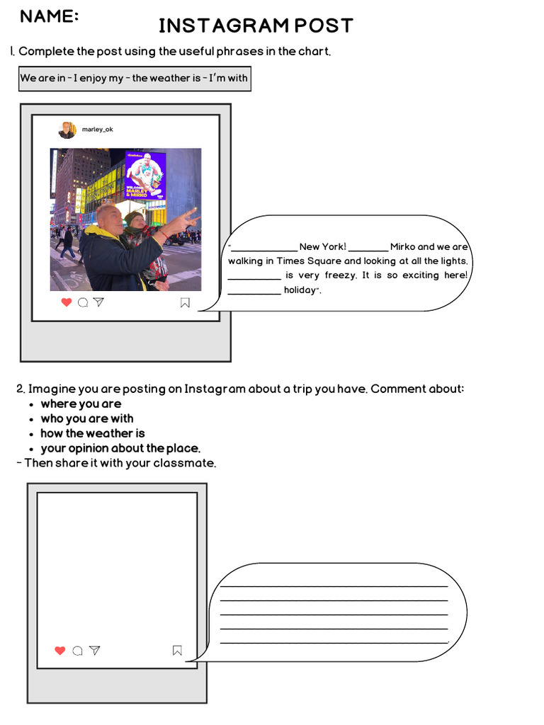 Simple Black and White Student Introduction All About Me Worksheet | PDF