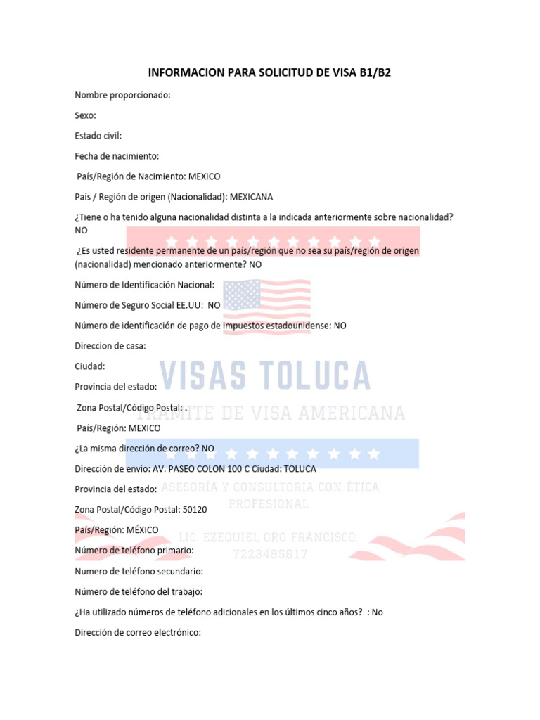 Solicitud de Visa B1/B2: Información Clave | PDF | Visa de viaje