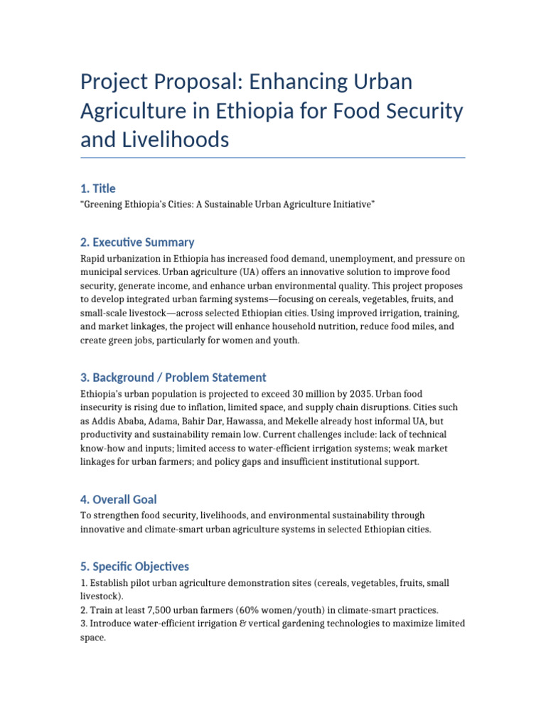 Urban Agriculture for Food Security in Ethiopia | PDF | Urban ...