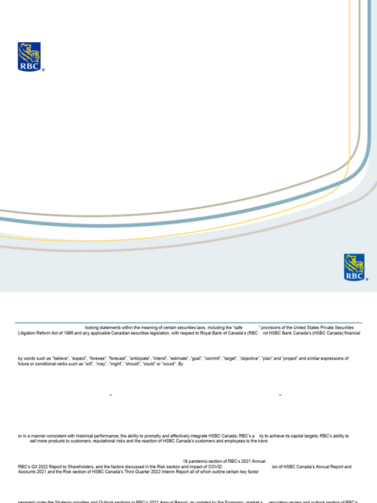 RBC HSBC Acquisition 2022 | PDF | Banks | Risk
