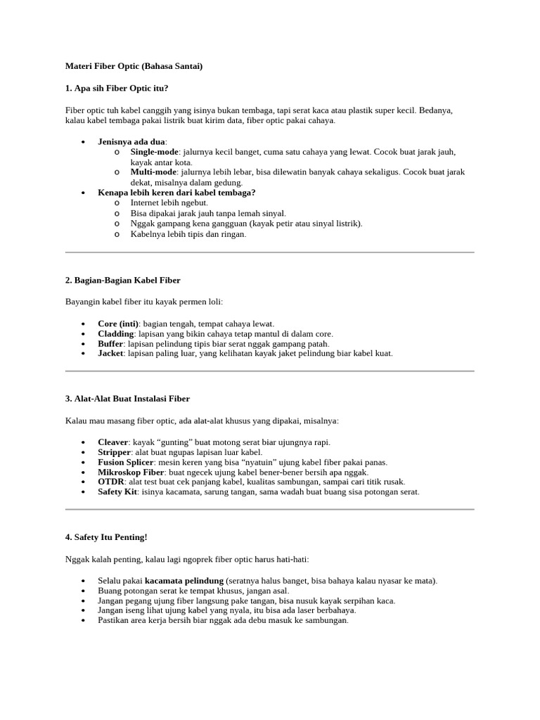 Materi Fiber Optic | PDF