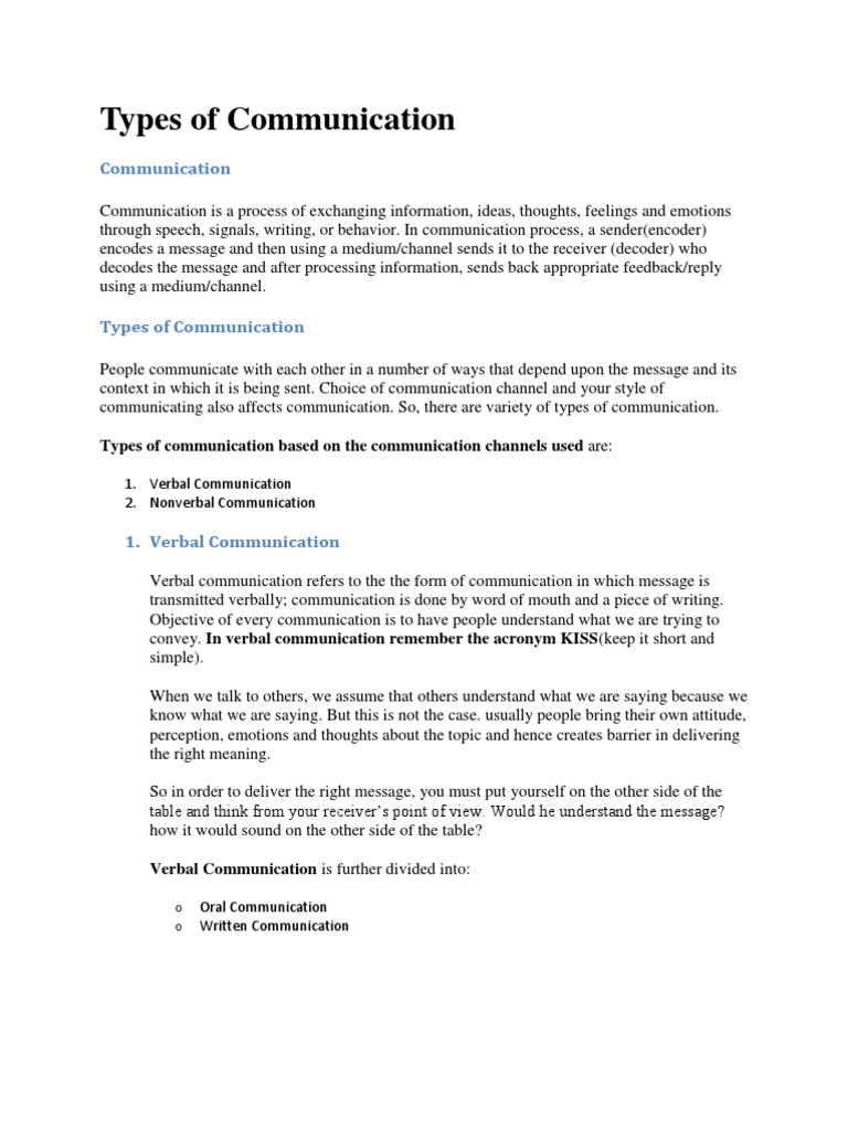 Types of Communication | PDF