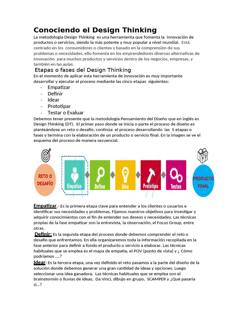 Ficha 1 Design Thinking | PDF | El pensamiento de diseño | Diseño