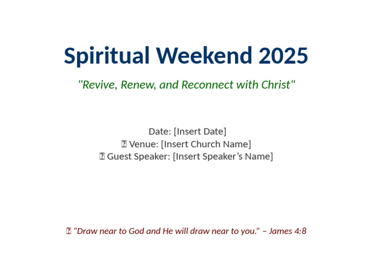 SDA Spiritual Weekend | PDF