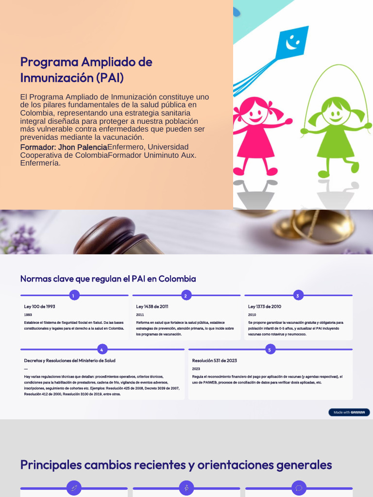 Programa Ampliado de Inmunizacion PAI | PDF | Sistema inmune | Vacunas