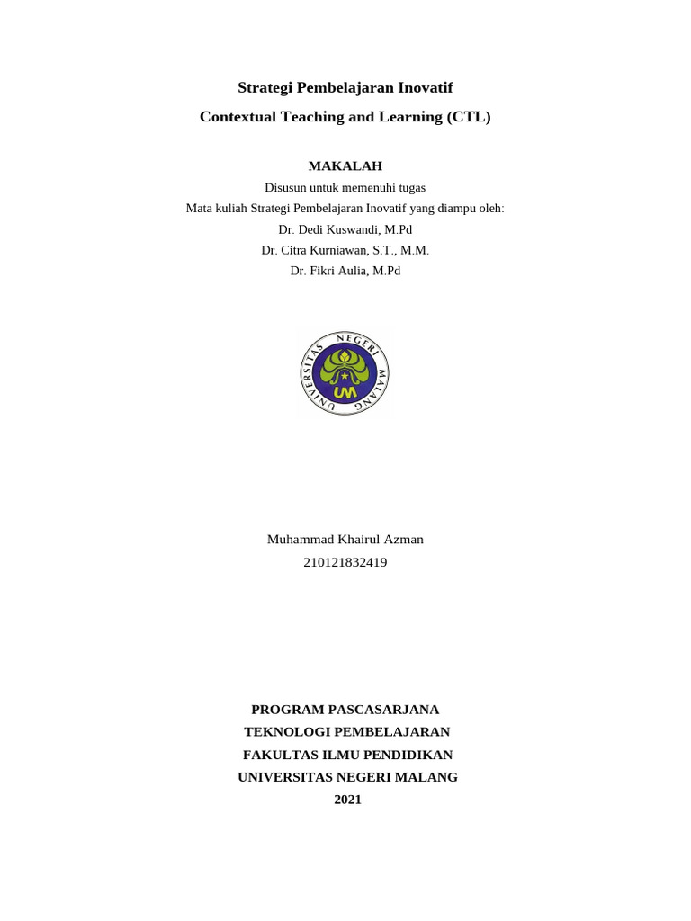 Inovb Makalah 210121832419 Muhammad Khairul Azman | PDF