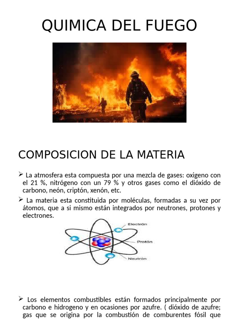 Química del Fuego: Composición y Combustión | PDF | Combustión | Redox