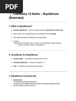 Grade 12 Chemical Equilibrium Notes | PDF | Reaction Rate | Chemical ...