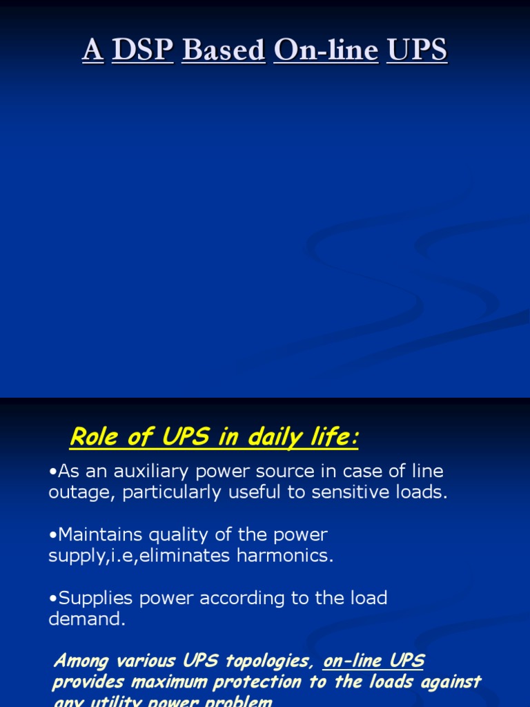 DSP Based Online UPS - Sreevidhya@Students | PDF | Digital Signal Processor | Power Inverter