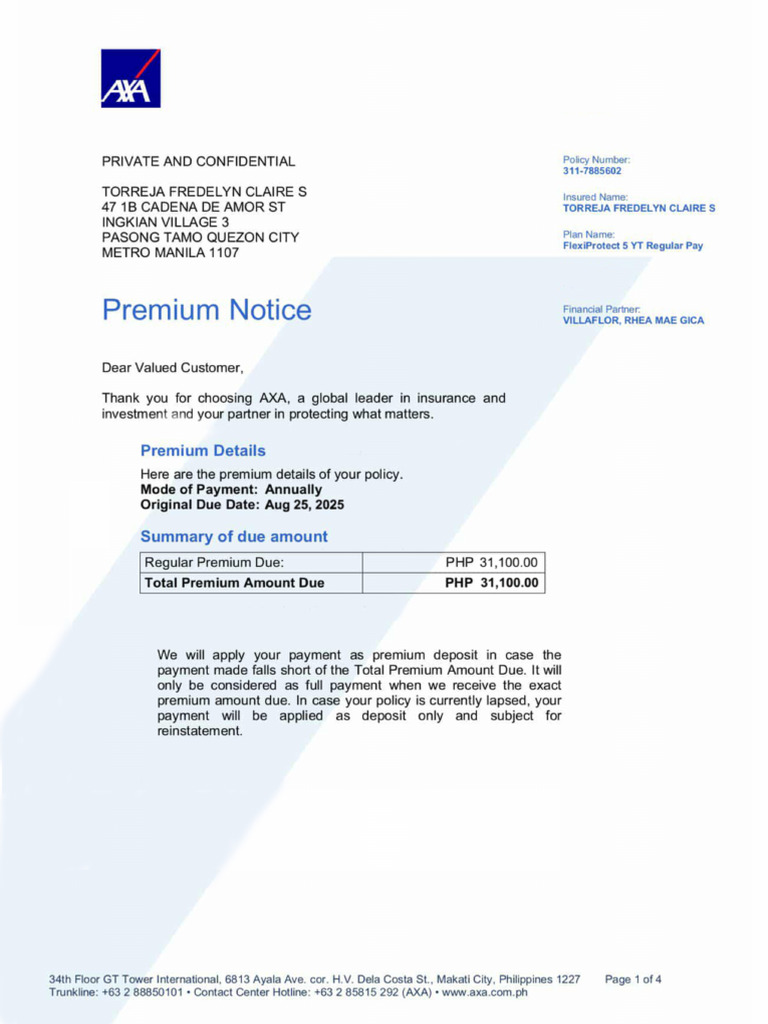 AXA Insurance | PDF