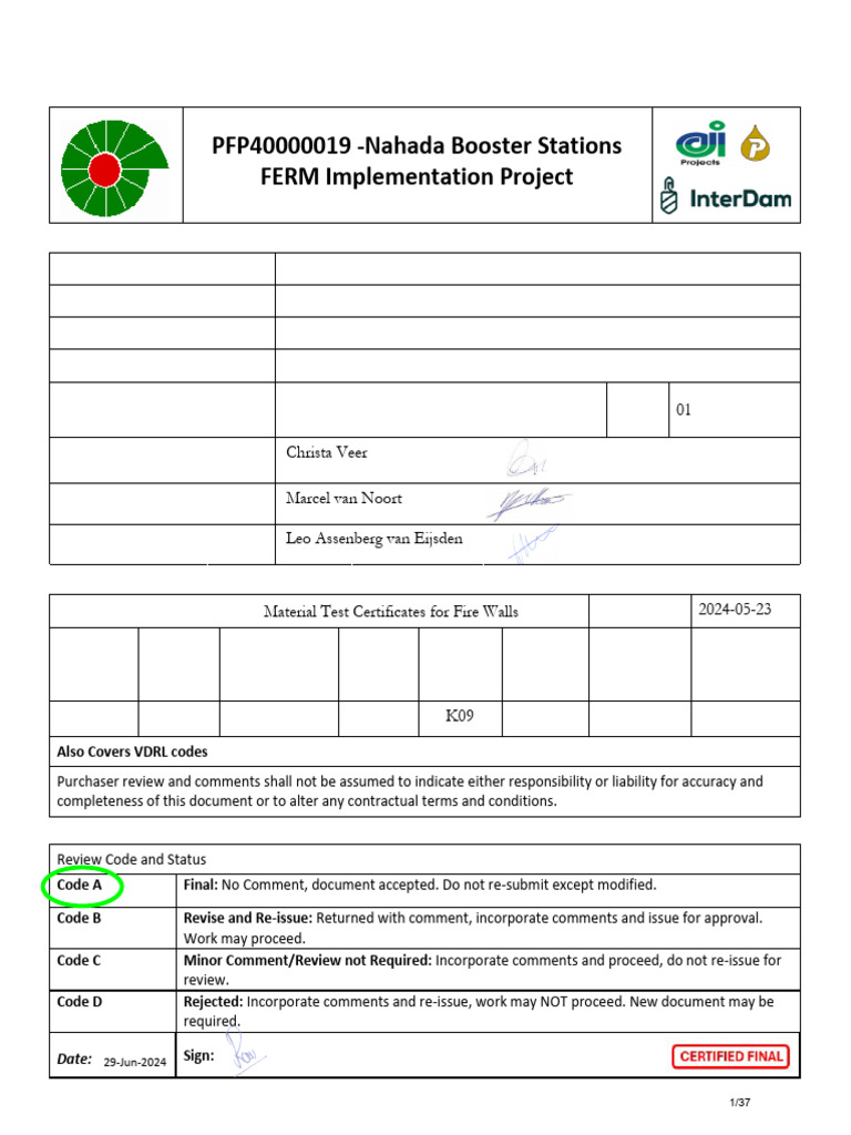 Material Test Certificates For Fire Wall by InterDam BV | PDF | Metals