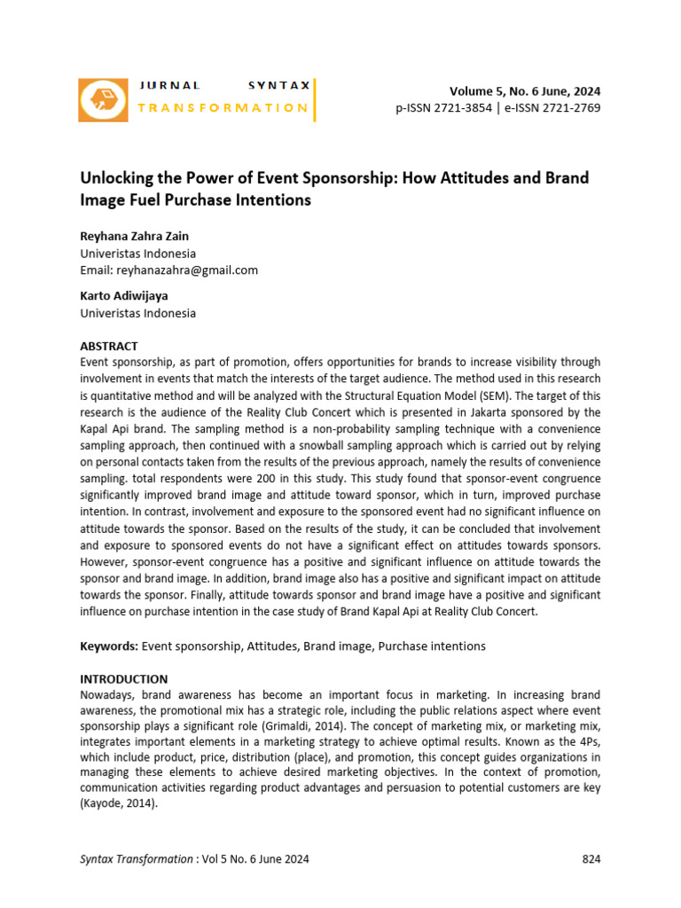 Unlocking The Power of Event Sponsorship How Attit | PDF | Sponsor ...