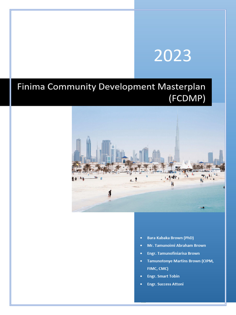 Finima Community Development Plan | PDF | Sustainability | Urban Sprawl