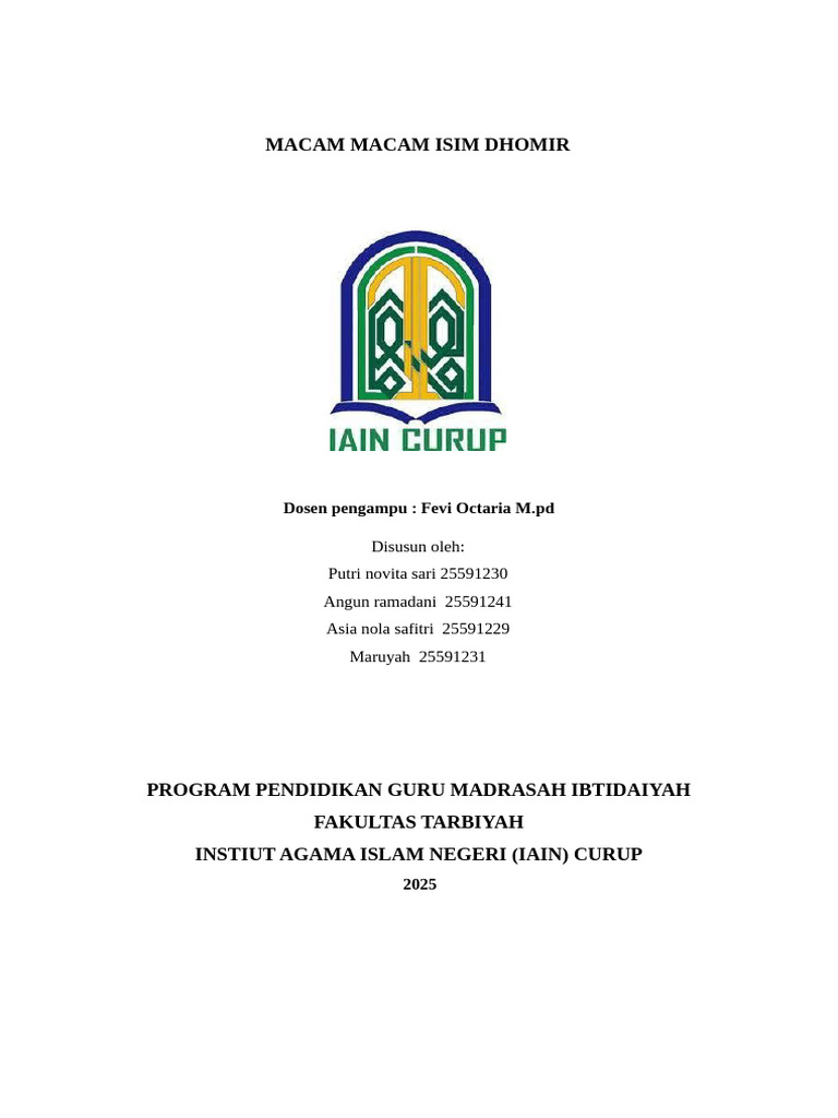 Macam-Macam Isim Dhamir dalam Bahasa Arab | PDF