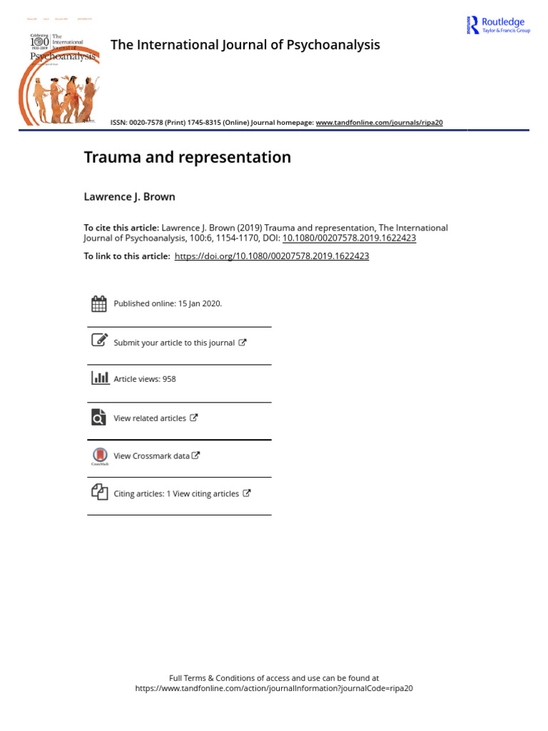 Trauma and Representation | PDF | Hysteria | Sigmund Freud