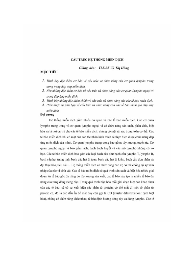 Cau Truc He Thong Mien Dich | PDF