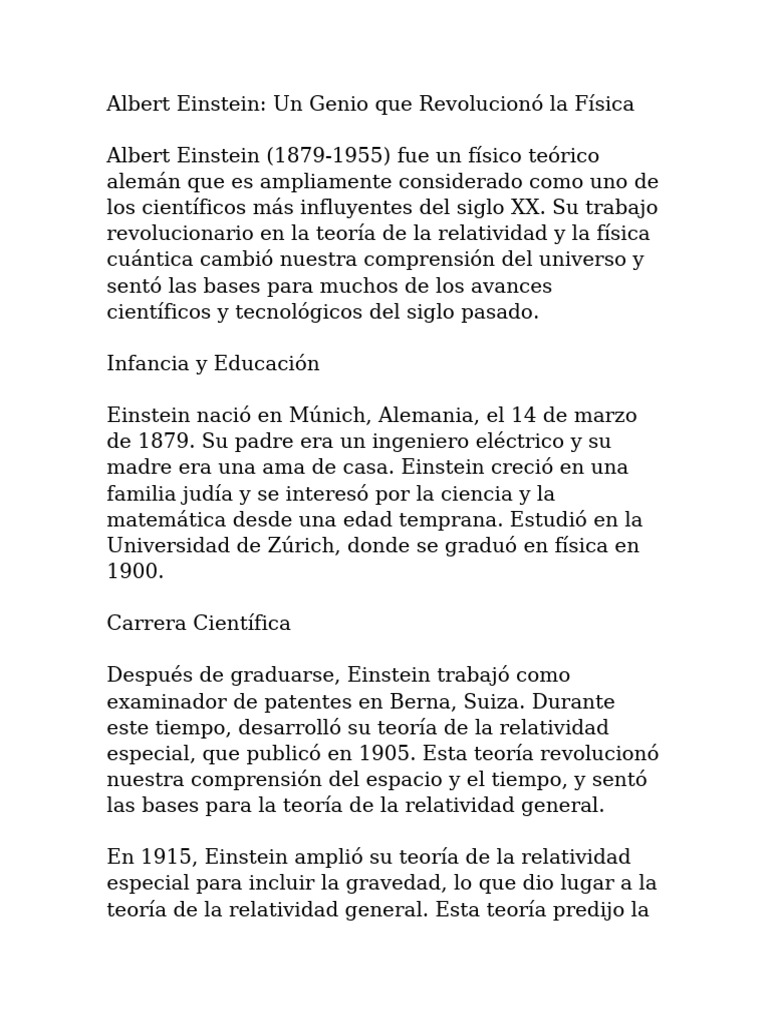 Albert Einstein | PDF | Albert Einstein | Relatividad general