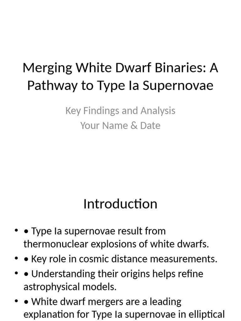 White Dwarf Merger Presentation Updated | PDF